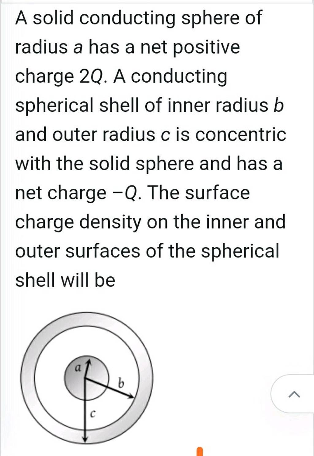 A solid conducting sphere of radius a has a net positive charge 2Q. A con..