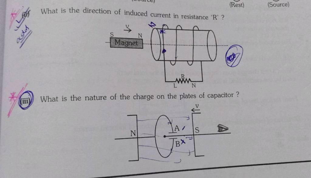 * (if) What is the direction of induced current in resistance R