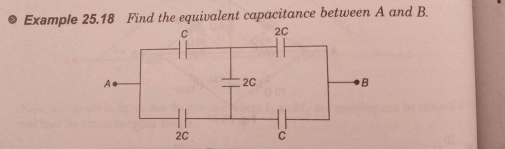- Example 25.18 Find the equivalent capacitance between A and B. | Filo