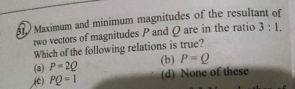Maximum and minimum magnitudes of the resultant of two vectors of magnitu..