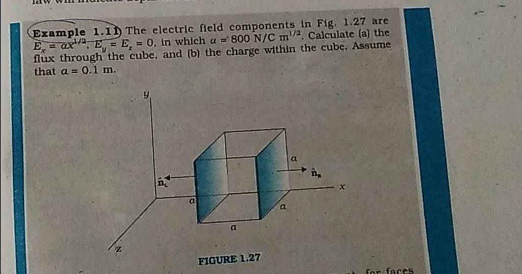 Example 1.11) The electric field components in Fig. 1.27 are Ex =ax1/2,Ey.. Example 1.11) The electric field components in Fig. 1.27 are Ex =ax1/2,Ey..