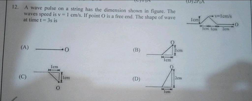 12. A wave pulse on a string has the dimension shown in figure. The waves..