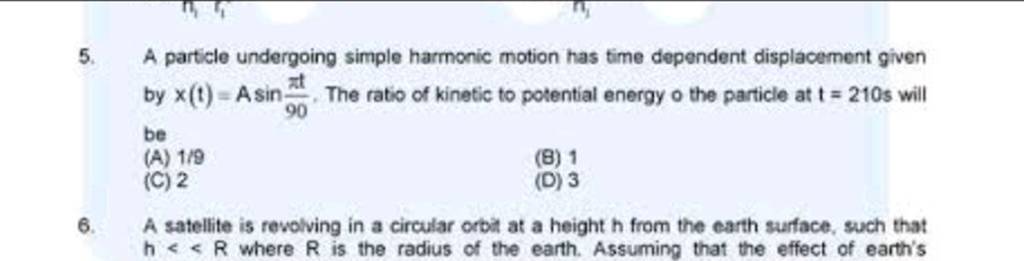A particle undergoing simple harmonic motion has time dependent displacem..