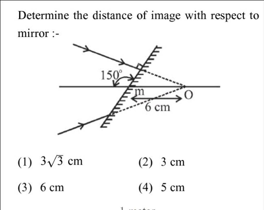 Determine the distance of image with respect to mirror :- | Filo