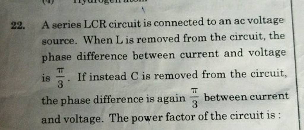 22 A Series Lcr Circuit Is Connected To An Ac Voltage Source When L Is