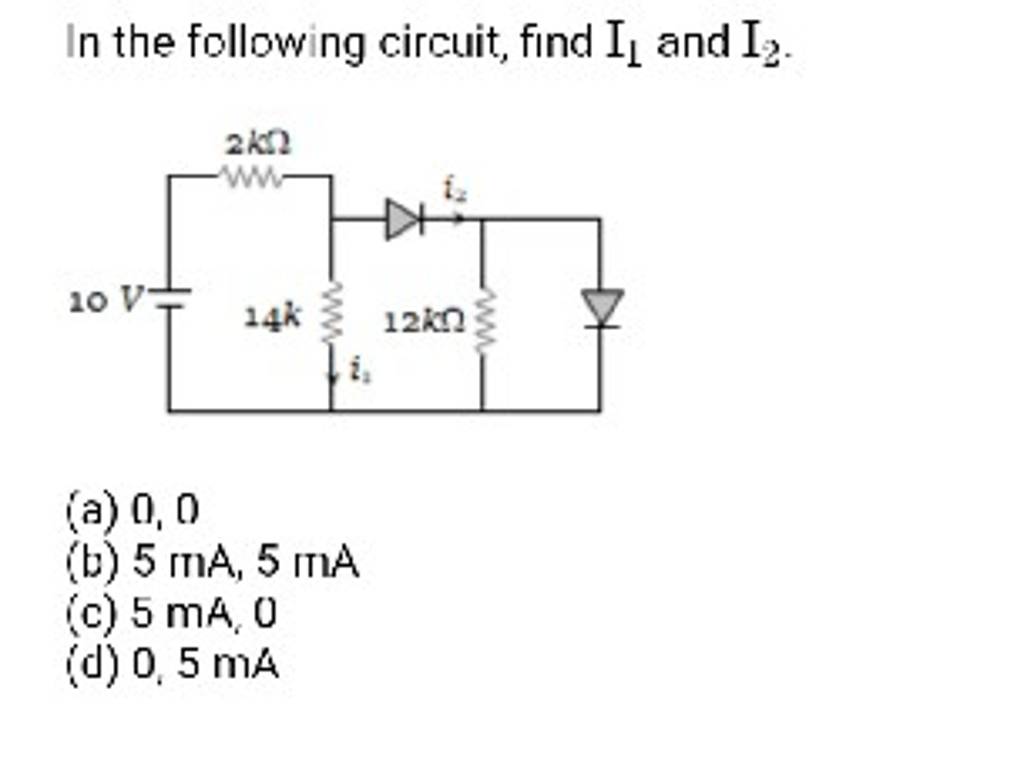 In the following circuit, find I1 and I2 . | Filo In the following circuit, find I1 and I2 . | Filo