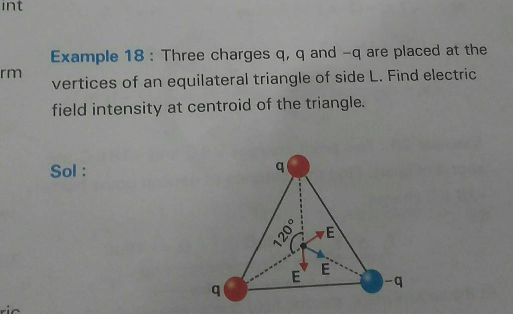 Example 18 : Three charges q,q and −q are placed at the vertices of an eq..