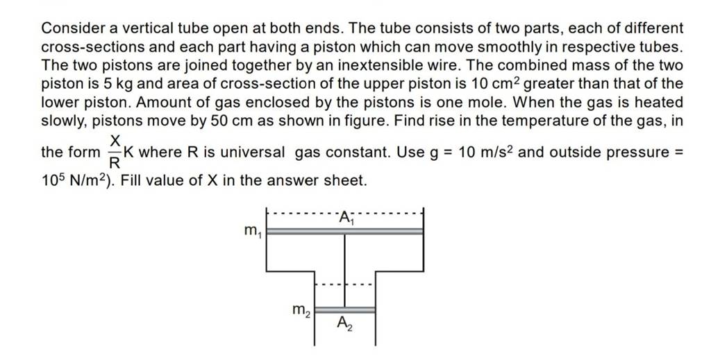 Consider a vertical tube open at both ends. The tube consists of two part..