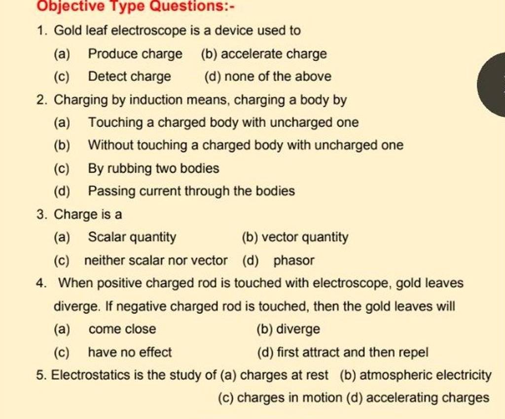 Charging by induction means, charging a body by | Filo