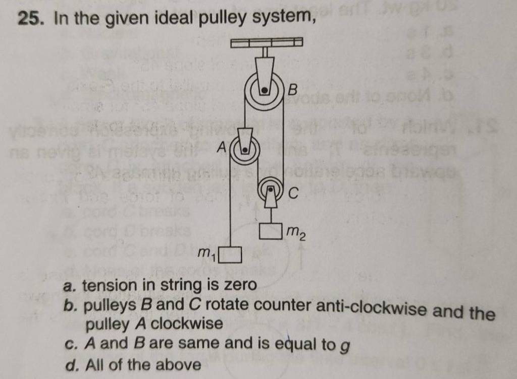 In the given ideal pulley system, | Filo