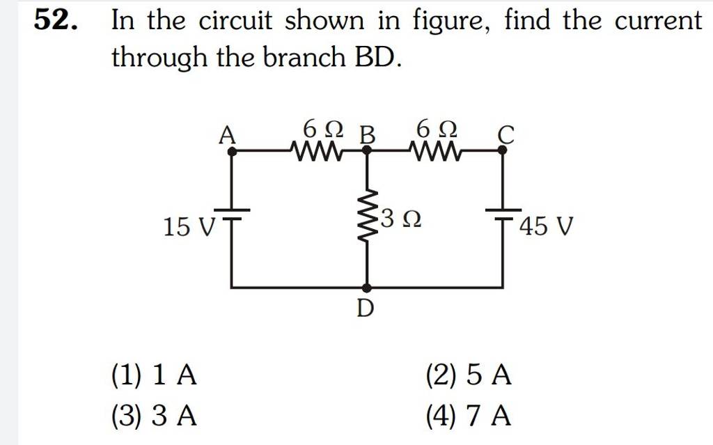 In the circuit shown in figure, find the current through the branch mathr..
