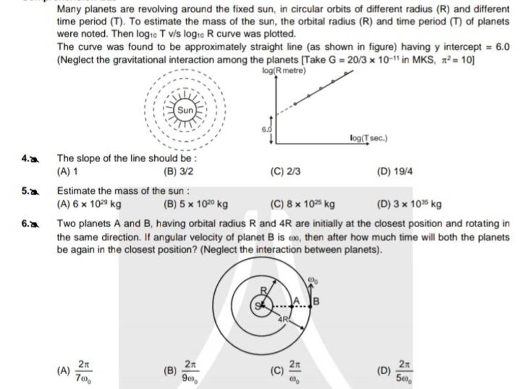 Estimate the mass of the sun : | Filo