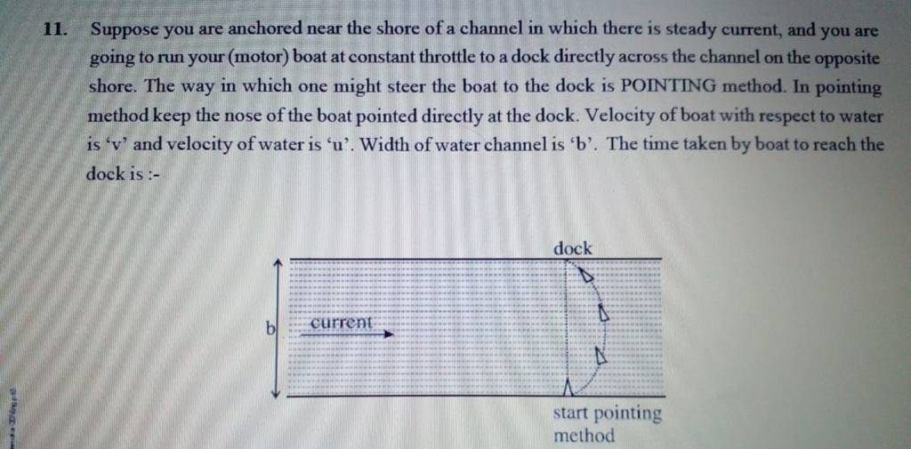 11. Suppose you are anchored near the shore of a channel in which there i..
