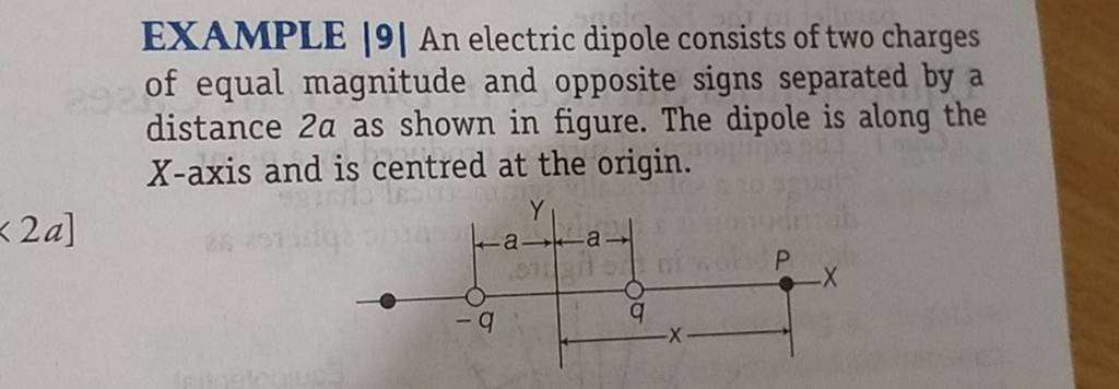 EXAMPLE |9| An electric dipole consists of two charges of equal magnitude..