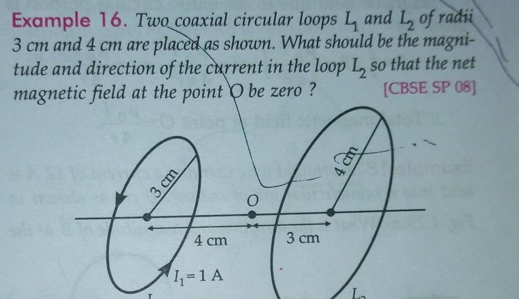 Example 16. Two coaxial circular loops L1 and L2 of radii 3mathrm cm an..