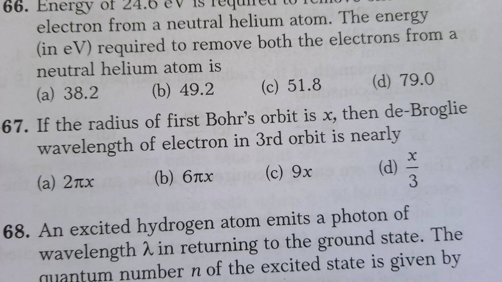 If The Radius Of First Bohrs Orbit Is X Then De Broglie Wavelength Of El