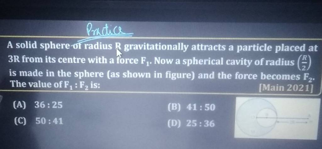 Pratice A solid sphere-of radius R gravitationally attracts a particle pl..