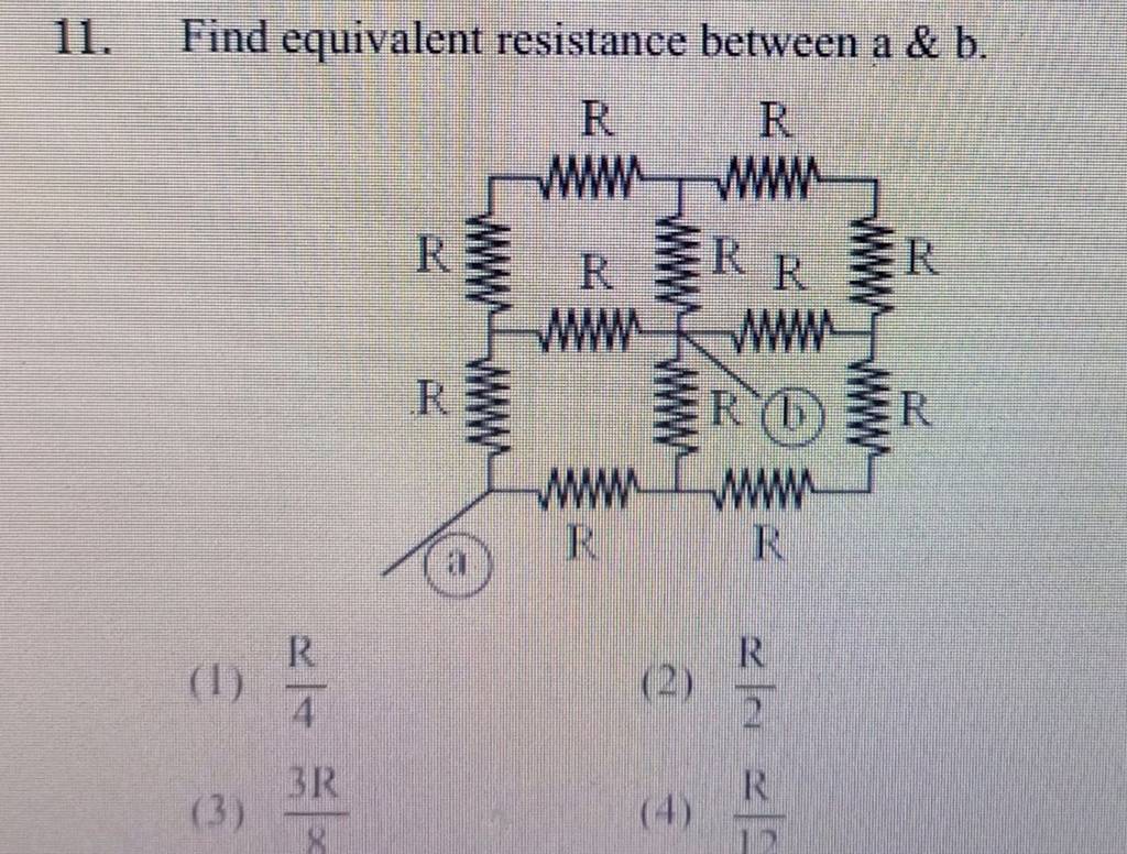 Find equivalent resistance between a & b. | Filo