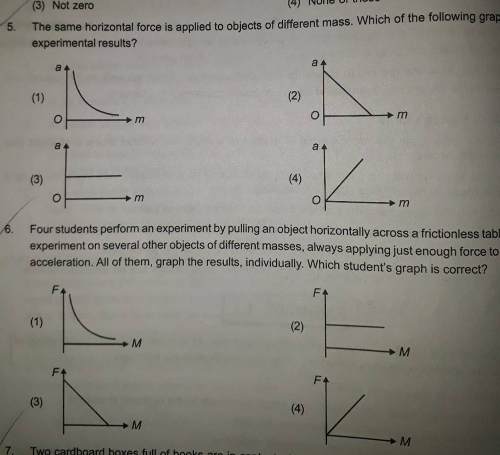 Four students perform an experiment by pulling an object horizontally acr..