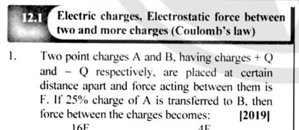 121 Electric Charges Electrostatic Force Between Two And More Charges C