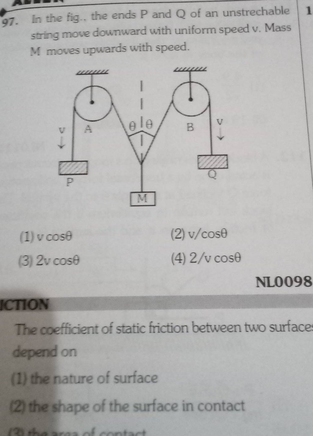 Nl0098 Iction The Coefficient Of Static Friction Between Two Surface Depe