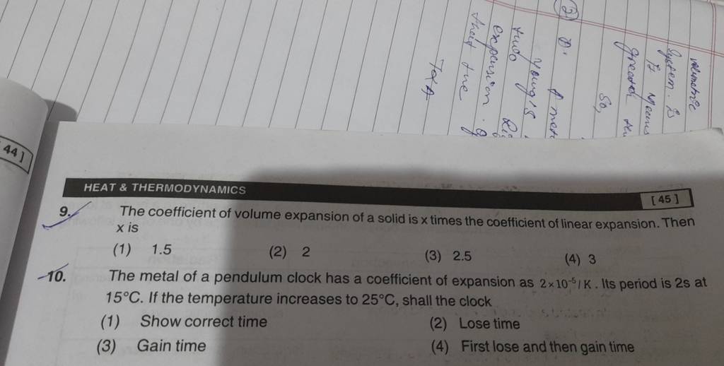 HEAT & THERMODYNAMICS 9. The coefficient of volume expansion of a solid i..