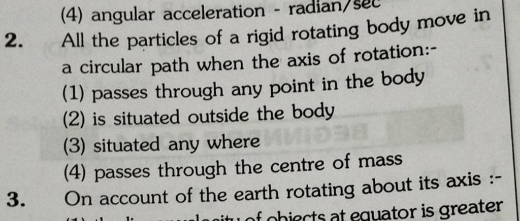 All The Particles Of A Rigid Rotating Body Move In A Circular Path When T