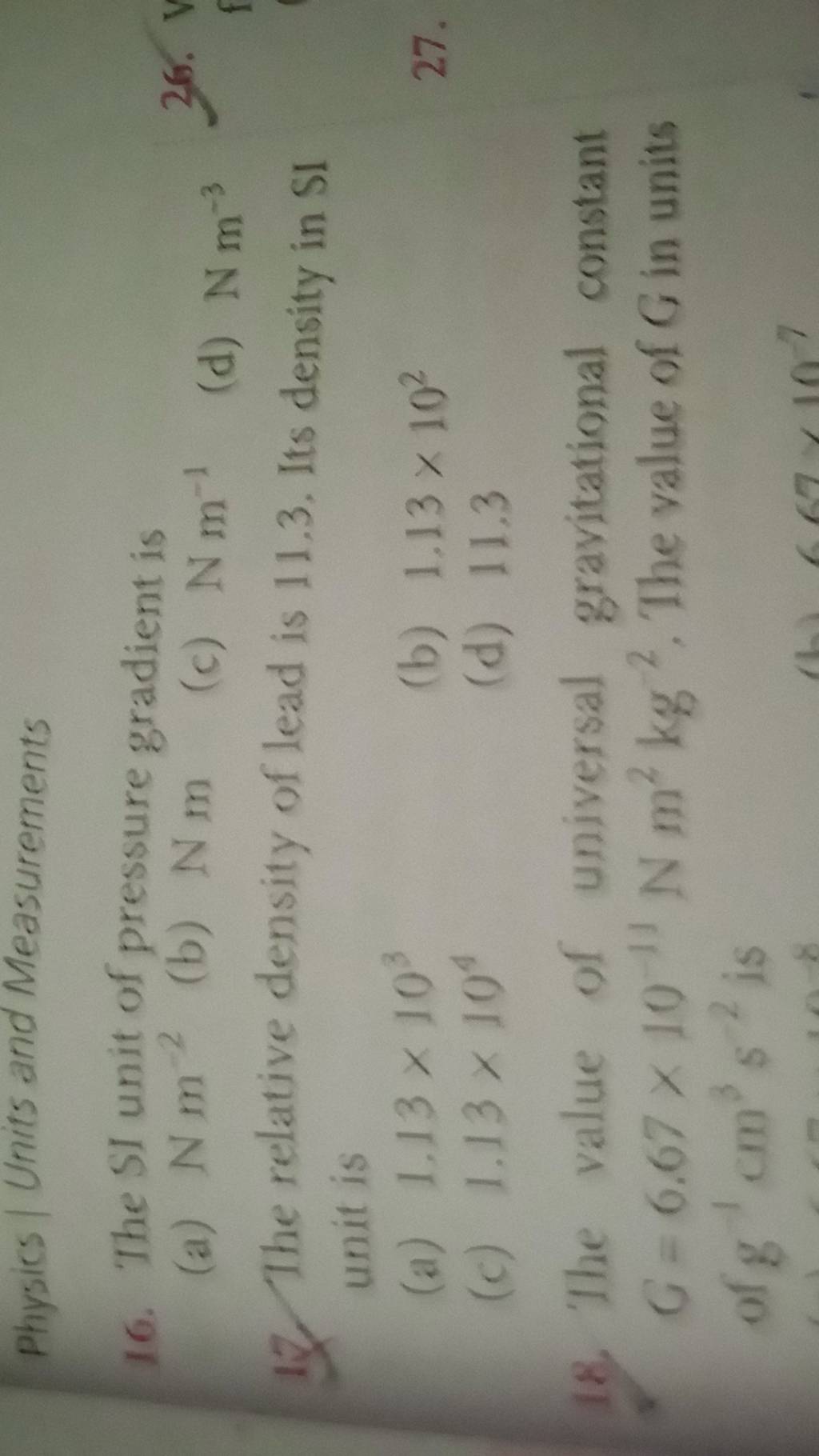 Physics Units And Measurements 16 The SI Unit Of Pressure Gradient Is physics-units-and-measurements-16-the-si-unit-of-pressure-gradient-is