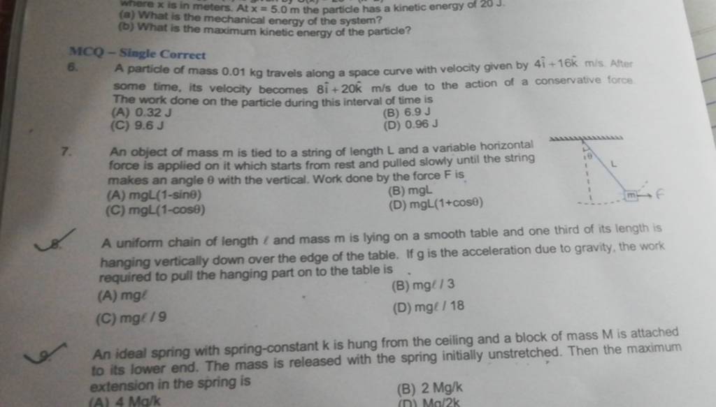 An Object Of Mass M Is Tied To A String Of Length L And A Variable Horizo