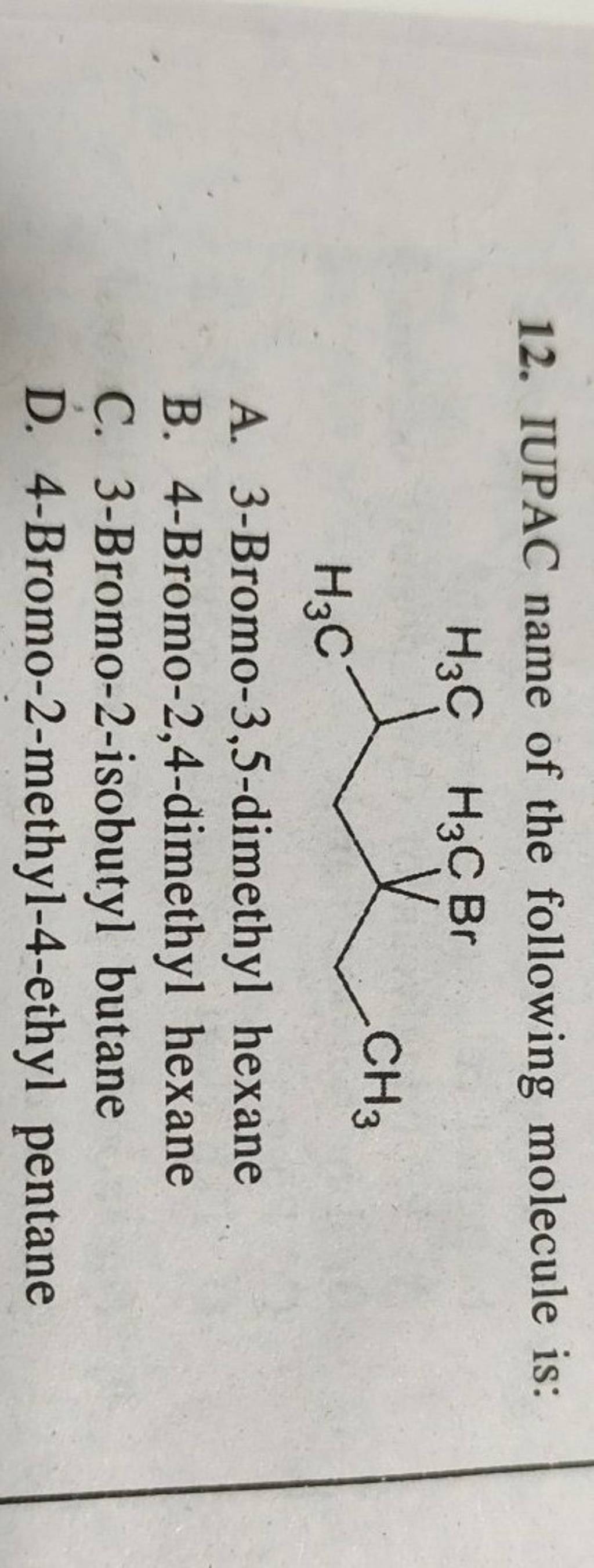 Iupac Name Of The Following Molecule Is Filo