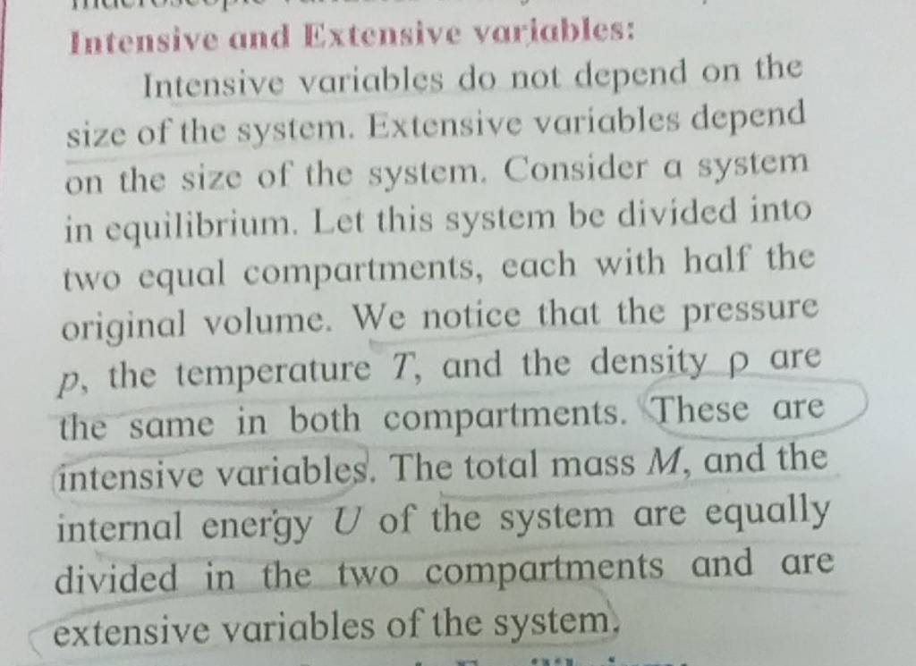 Intensive And Extensive Variables Intensive Variables Do Not Depend On T