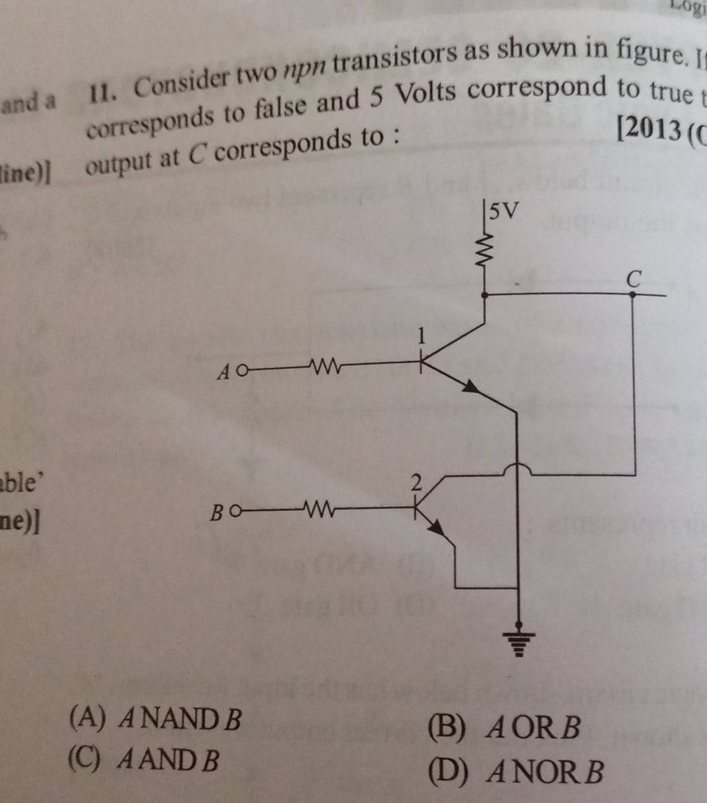 and a 11. Consider two npn transistors as shown in figure. I 11. Consider.. and a 11. Consider two npn transistors as shown in figure. I 11. Consider..