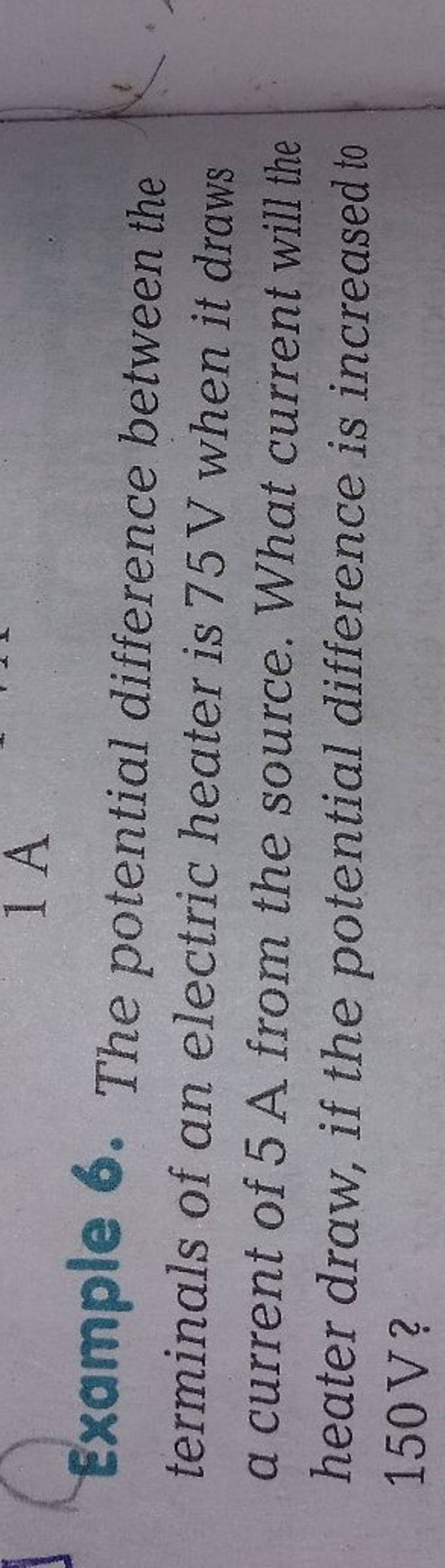Example 6. The potential difference between the terminals of an electric