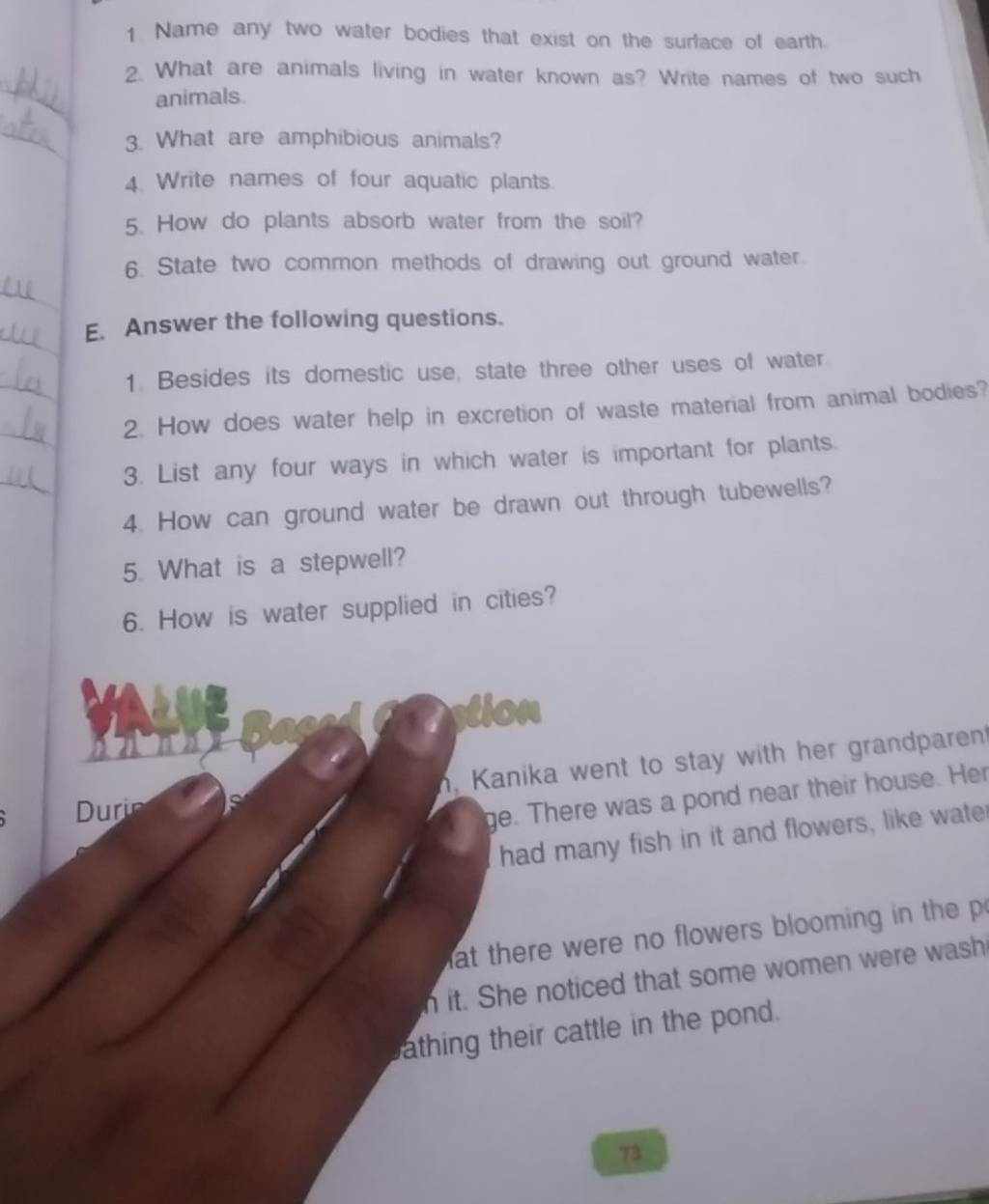1 Name any two water bodies that exist on the surlace of earth. | Filo