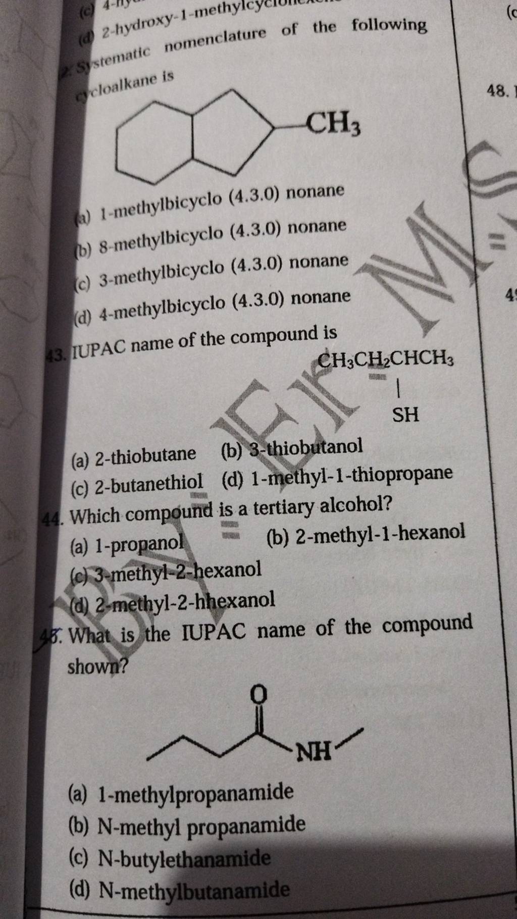 What is the IUPAC name of the compound shown? | Filo