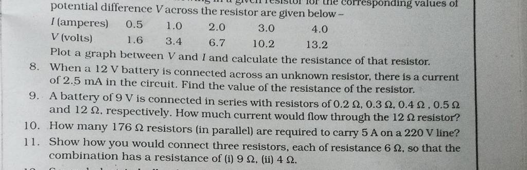 Plot a graph between V and I and calculate the resistance of that resisto..