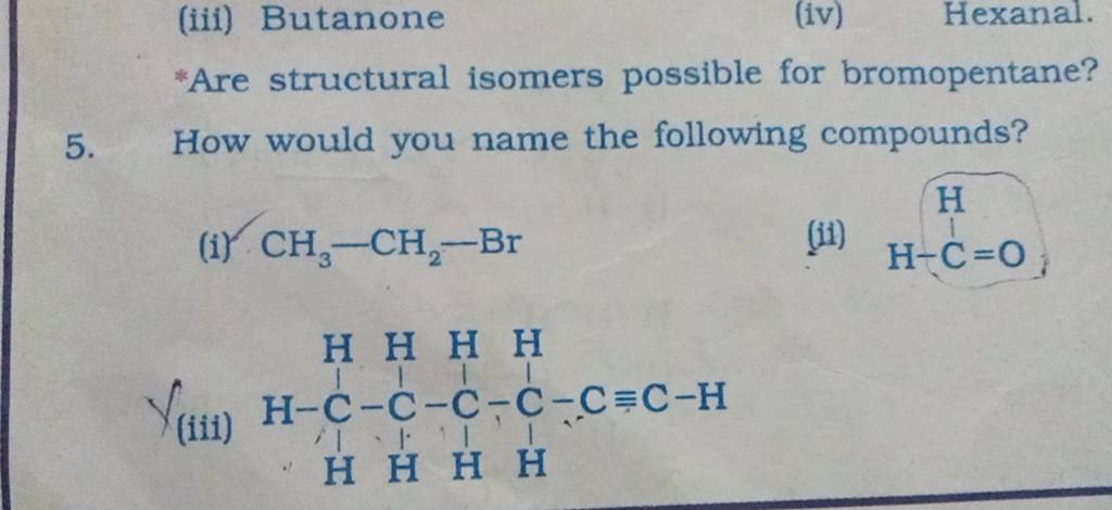 Are Structural Isomers Possible For Bromopentane Filo