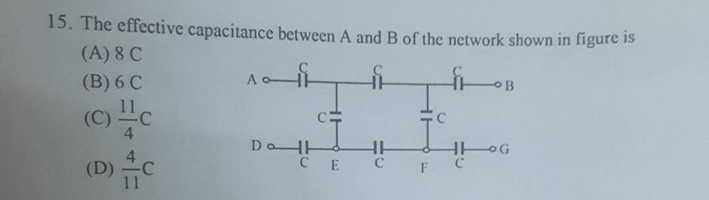 The Effective Capacitance Between A And B Of The Network Shown In Figure