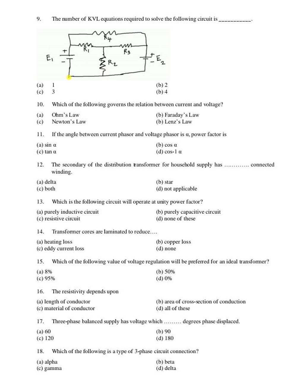 If The Angle Between Current Phasor And Voltage Phasor Is α Power Factor