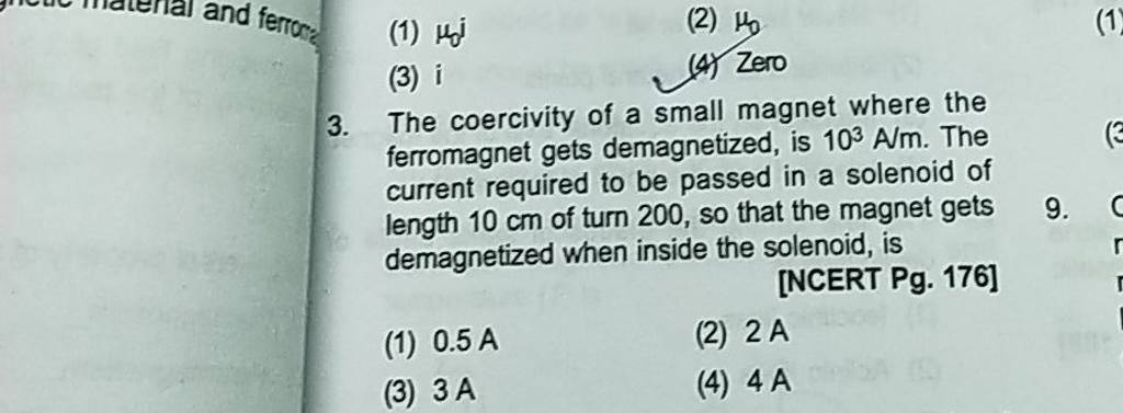 The coercivity of a small magnet where the ferromagnet gets demagnetized,..