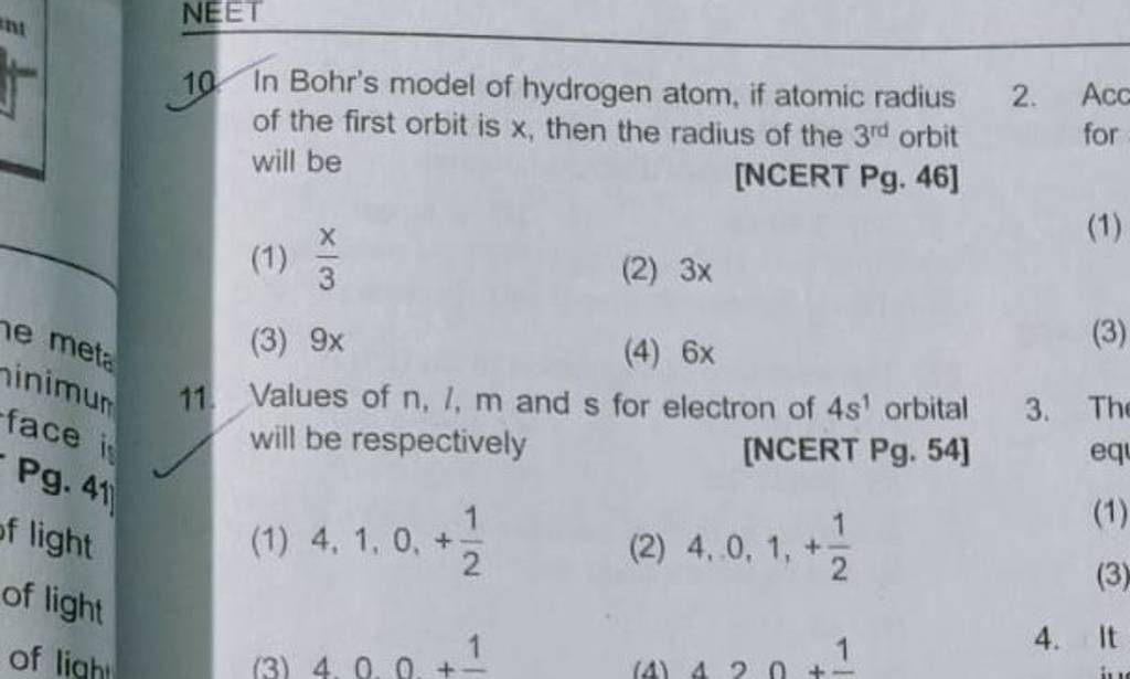 Th Bohr's model of hydrogen atom if atomic radius In Bohr's model of hydr..
