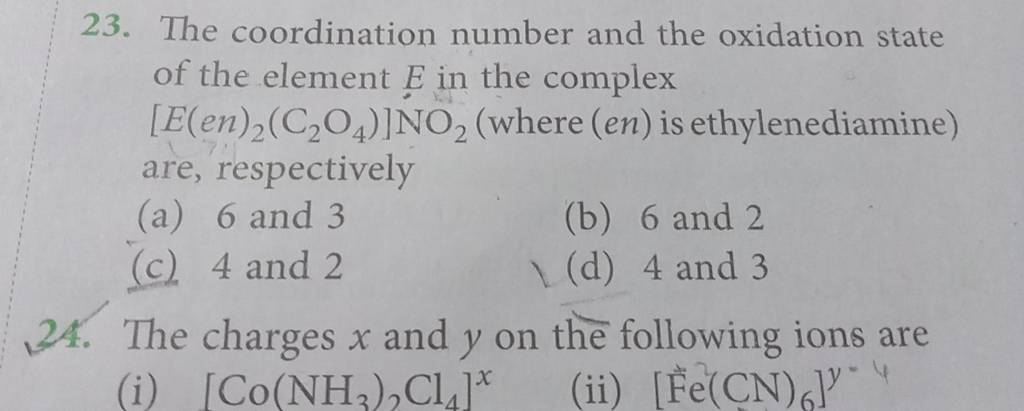 The Coordination Number And The Oxidation State Of The Element E In The C