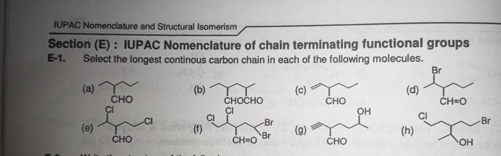 Iupac Nomenclature And Structural Isomerism Section E Iupac Nomenclat