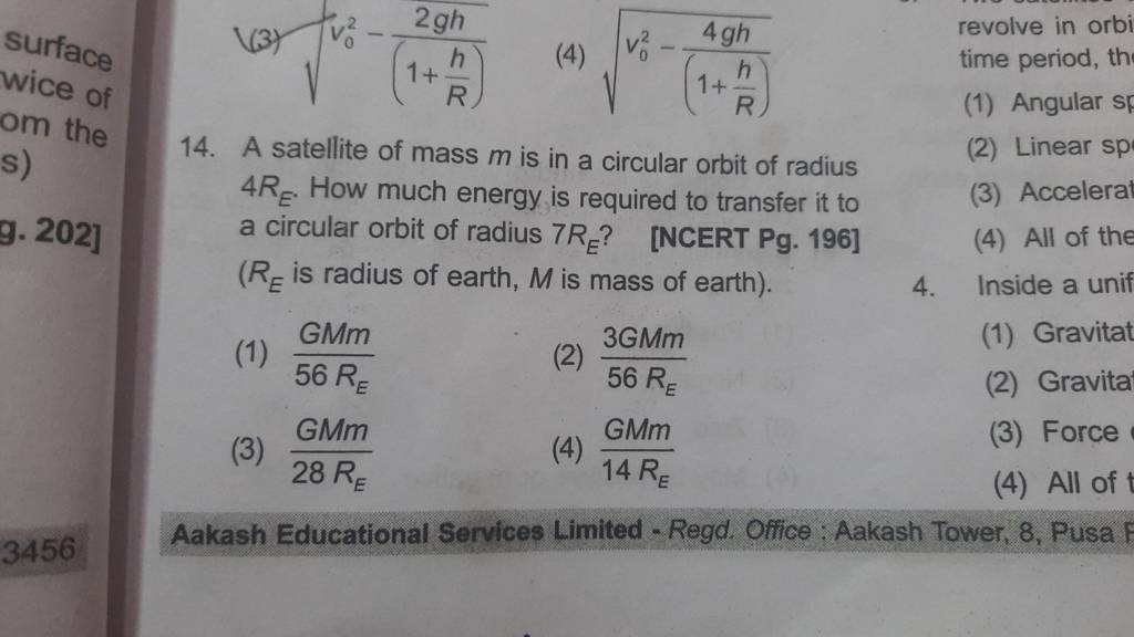 (3) v02 −(1+Rh )2gh (4) v02 −(1+Rh )4gh | Filo