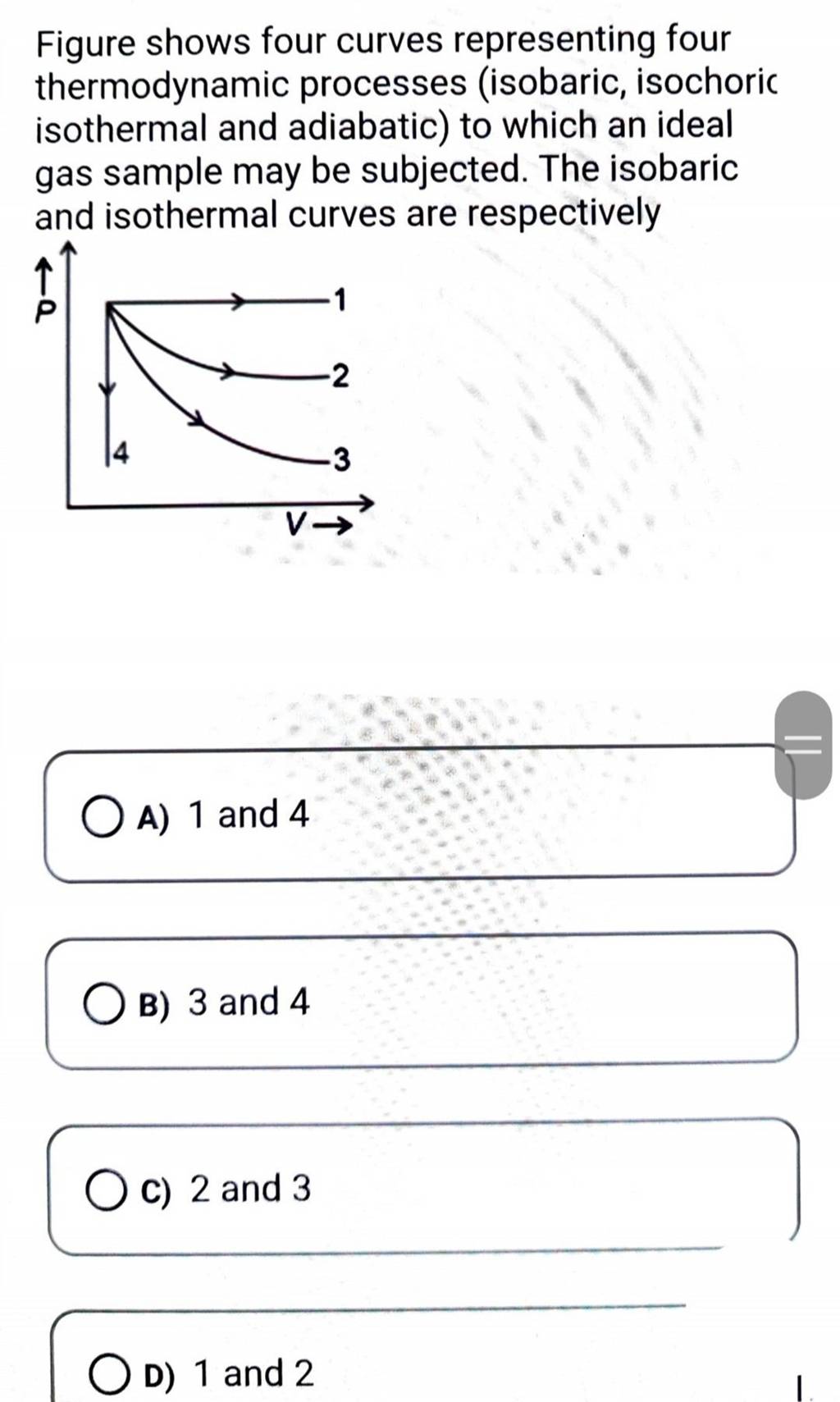 Figure shows four curves representing four thermodynamic processes (isoba.. Figure shows four curves representing four thermodynamic processes (isoba..