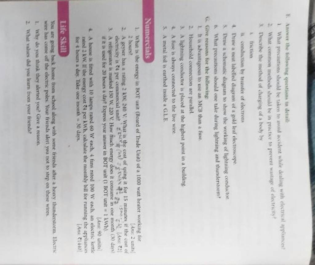 Draw a shemstic diagram to show the working of lightning conductor. A Wha..