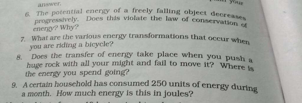 The potential energy of a freely falling object decreases | Filo