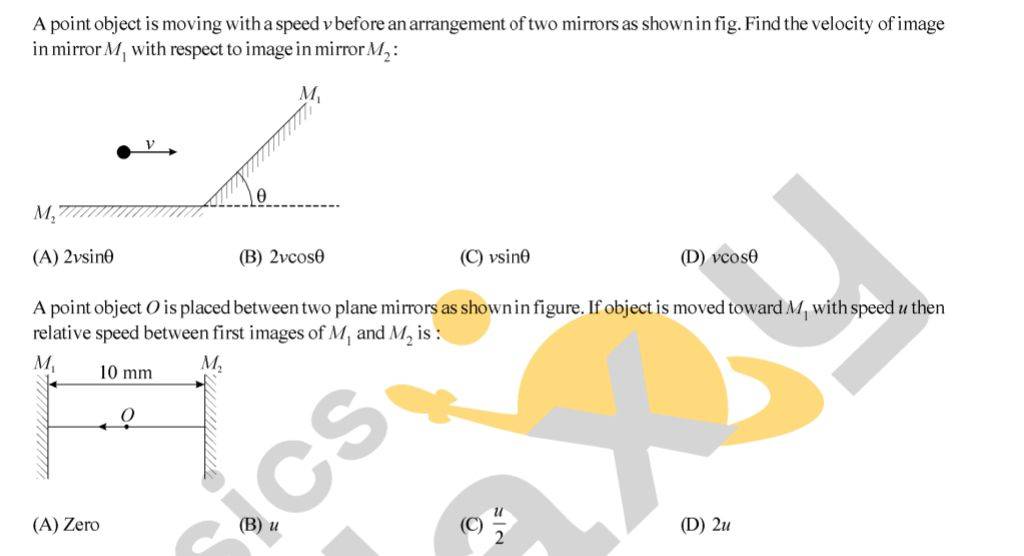 A point object O is placed between two plane mirrors as shown in figure.