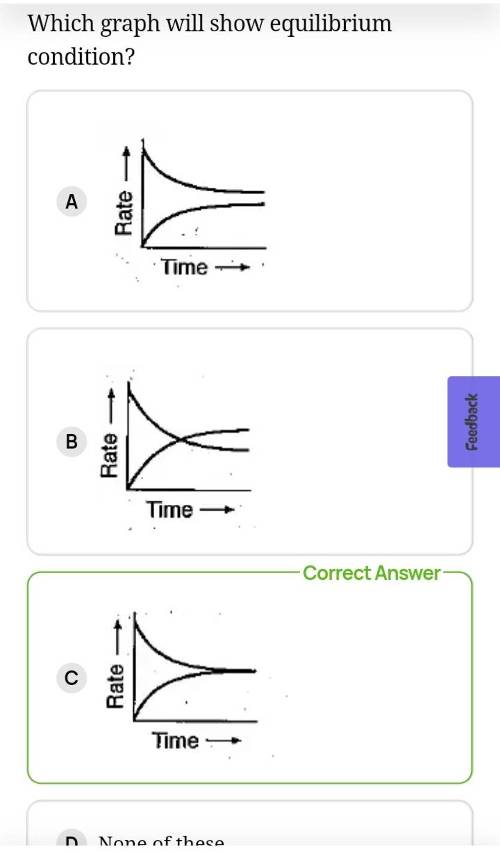 Which graph will show equilibrium condition? A B Correct Answer n Ninna n..