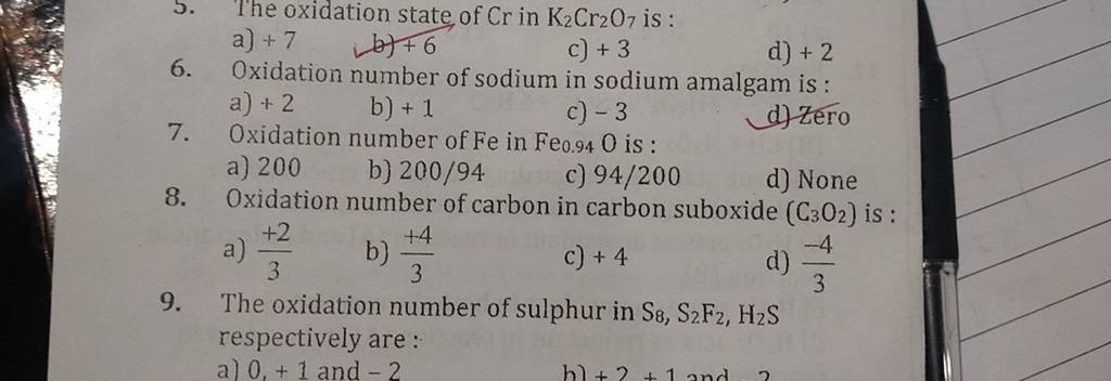 Oxidation number of sodium in sodium amalgam is : | Filo